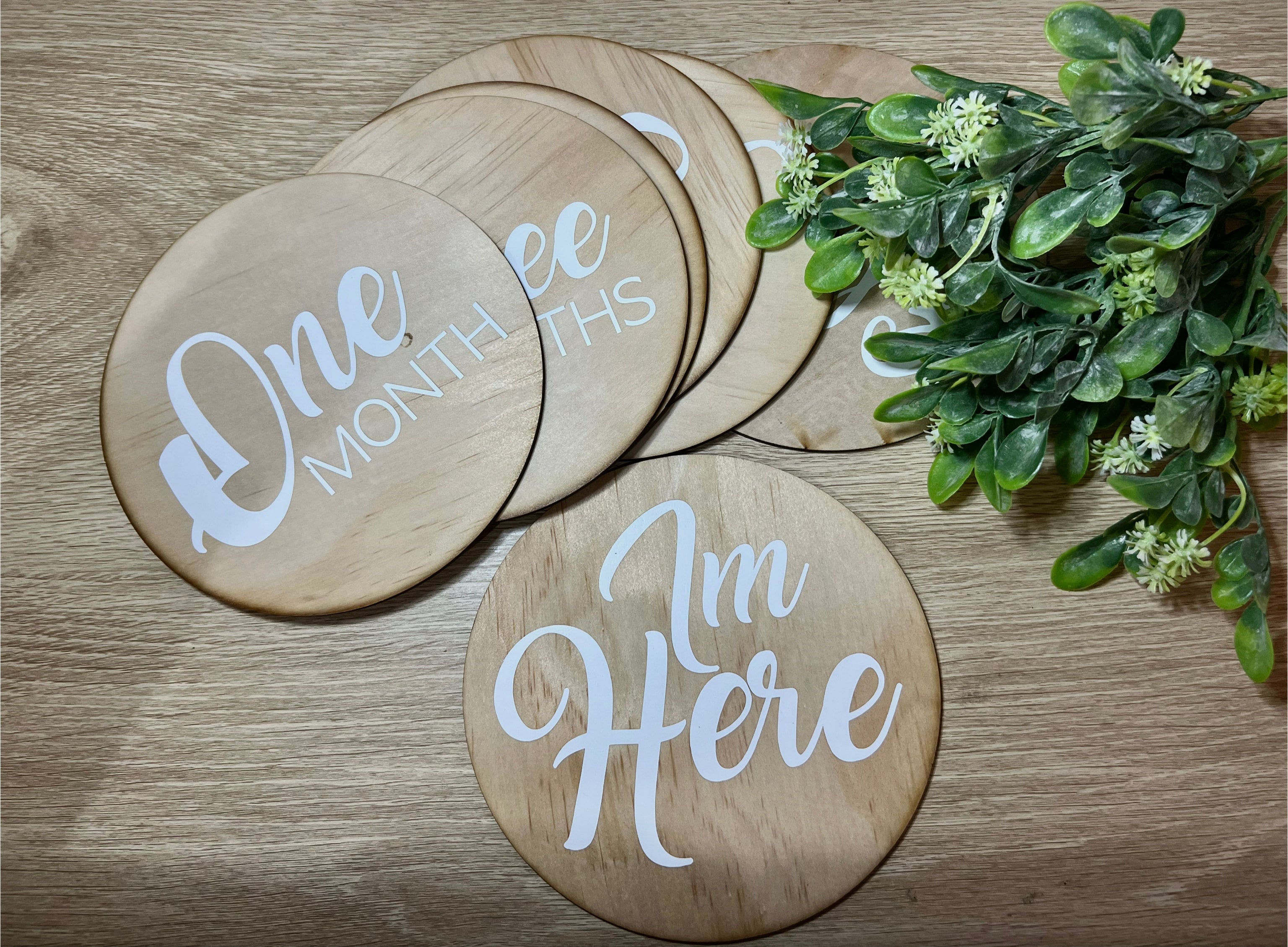 Wooden milestone disc set | Krafty Kreationz